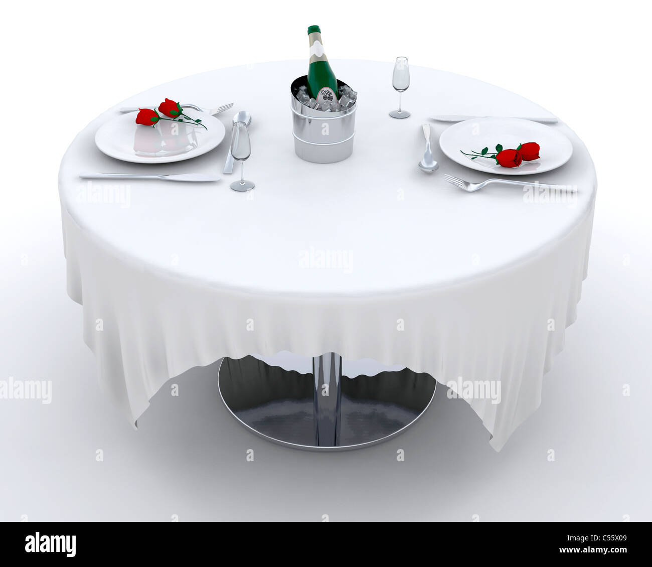 Romantic dinner setting for two Stock Photo - Alamy