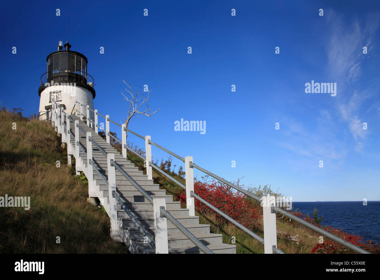 The Owl's Head Lighthouse, At the Entrance To Rockland Harbor, Maine ...