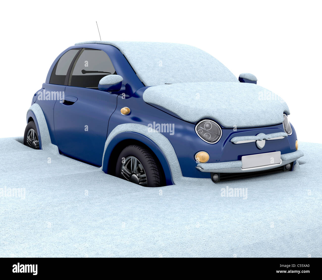 Car stuck in deep snow Stock Photo - Alamy