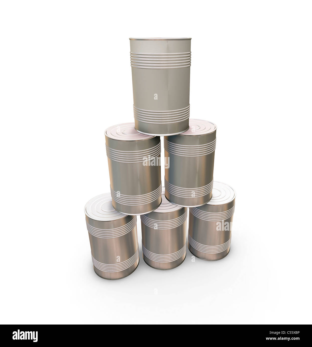3D render of a stack of tin cans Stock Photo - Alamy