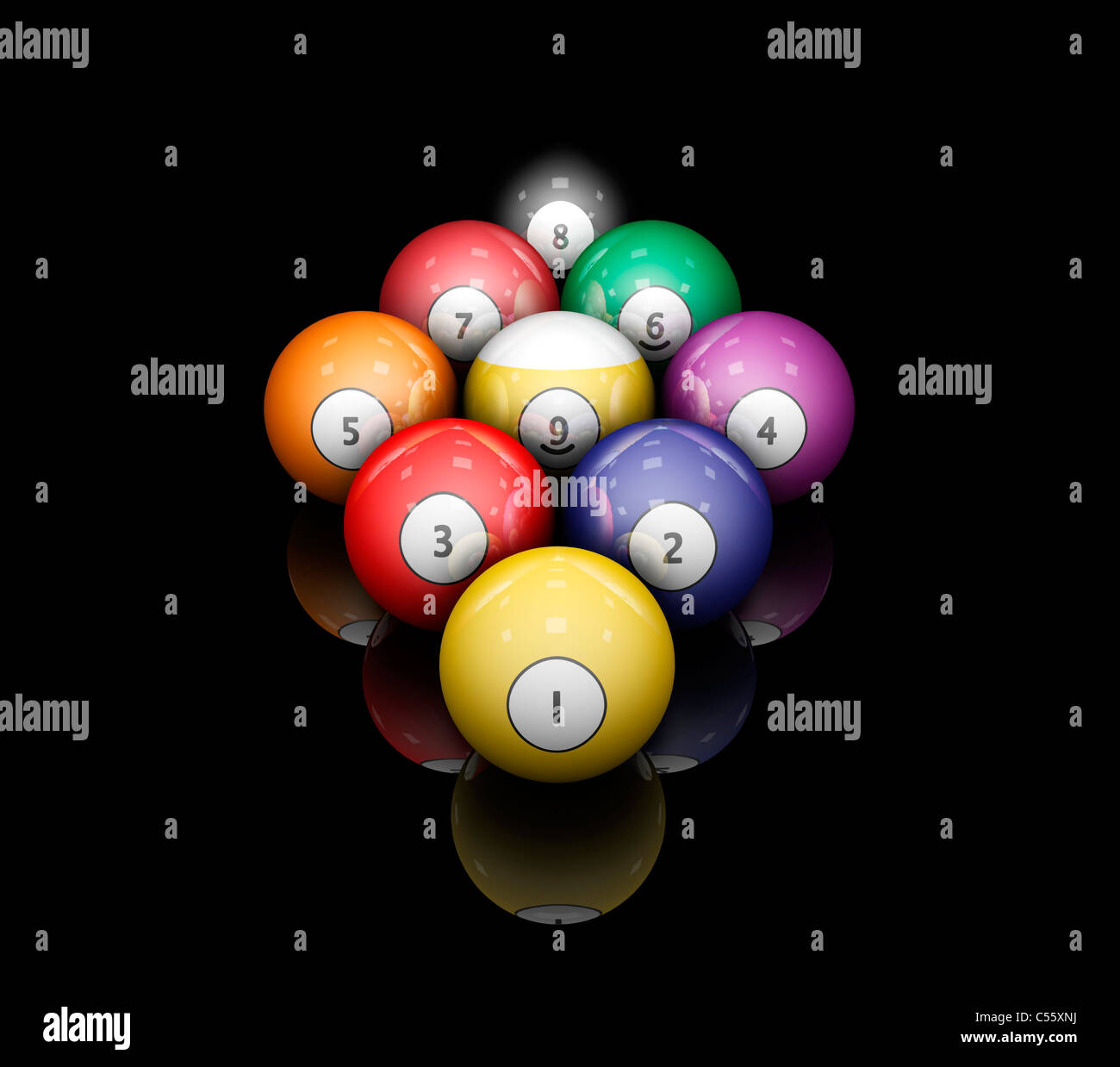 3D render of pool balls Stock Photo - Alamy
