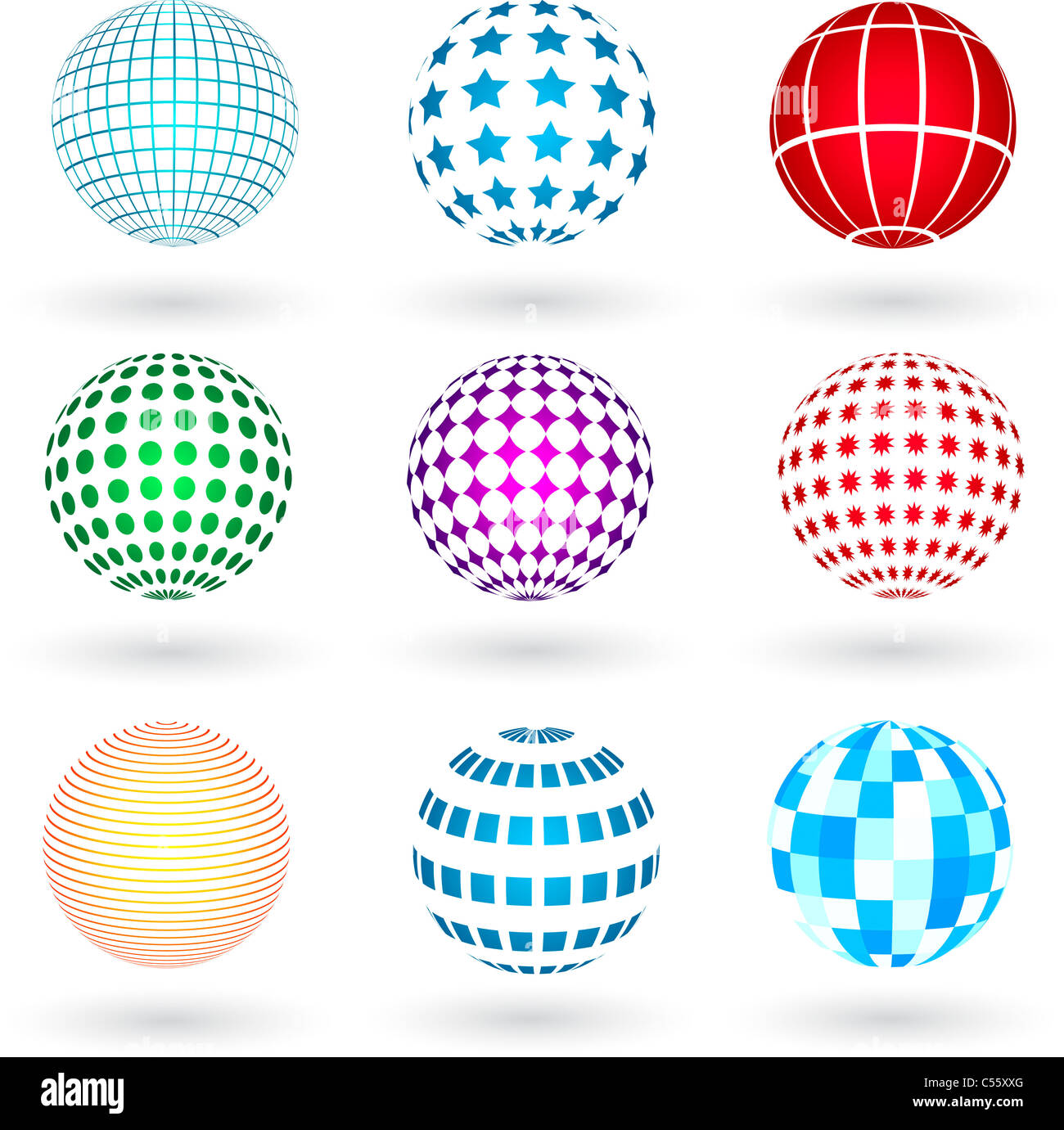 Spheres with various designs Stock Photo - Alamy