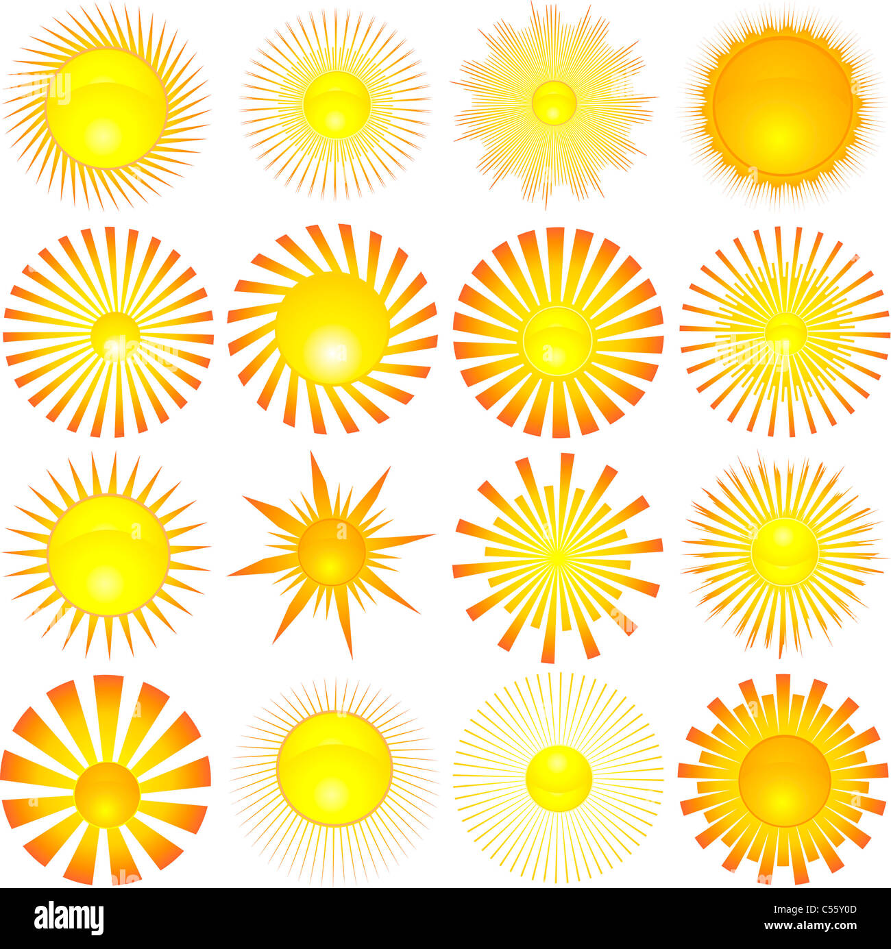Various sun symbols Stock Photo - Alamy
