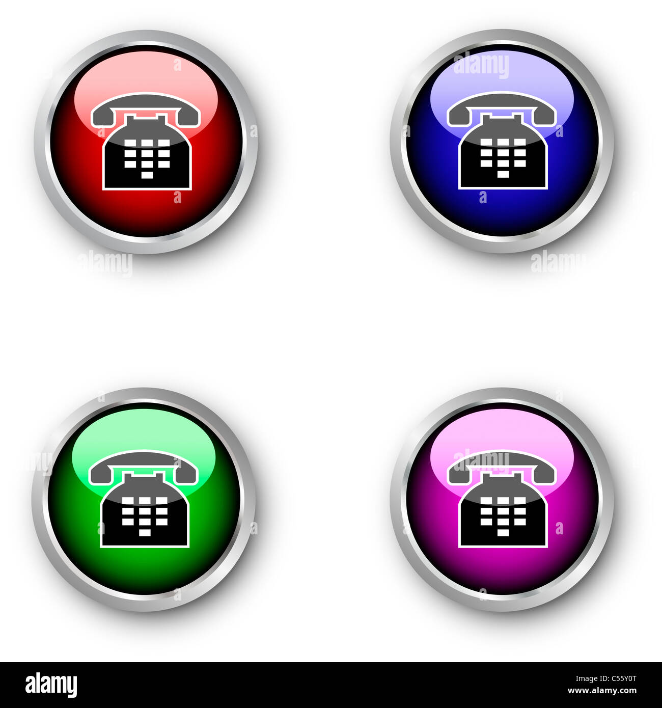 Glossy telephone icons Stock Photo - Alamy