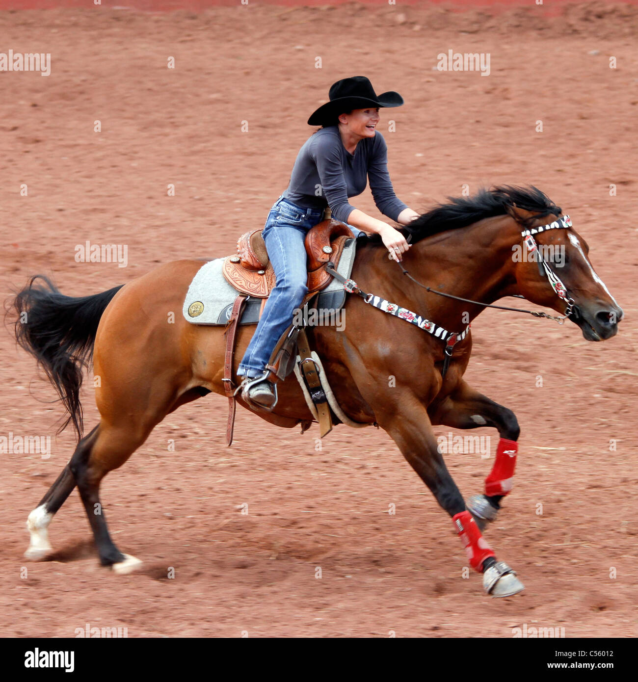 Woman rodeo rider horse hi-res stock photography and images - Alamy