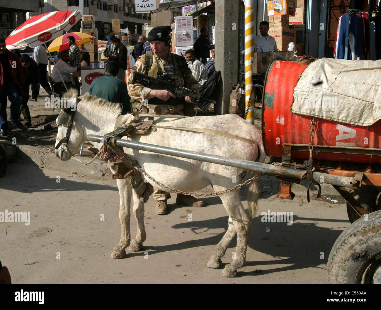 Young man traveling by donkey and cart, Iraq, Middle East Stock Photo ...