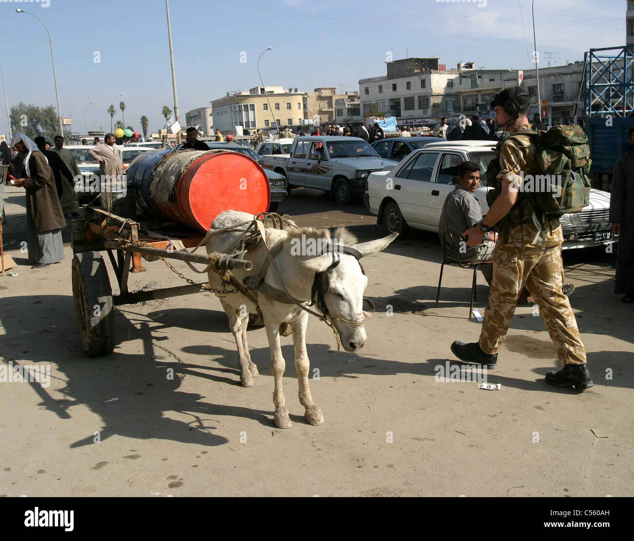 Men traveling donkey cart road hi-res stock photography and images - Alamy