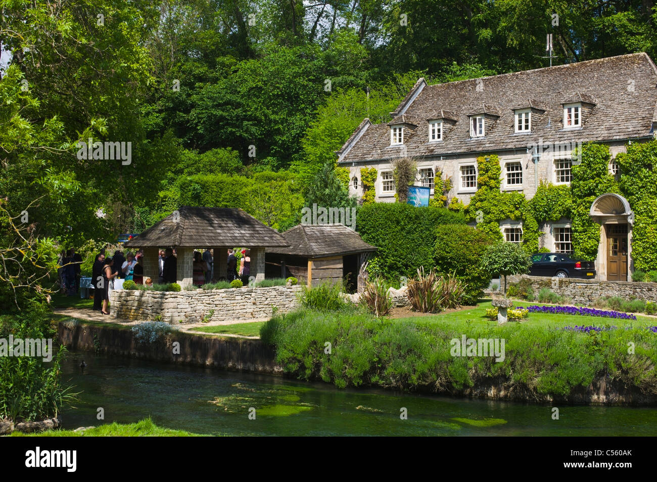 Wedding reception at the Swan Hotel Bibury Gloucestershire UK Stock ...