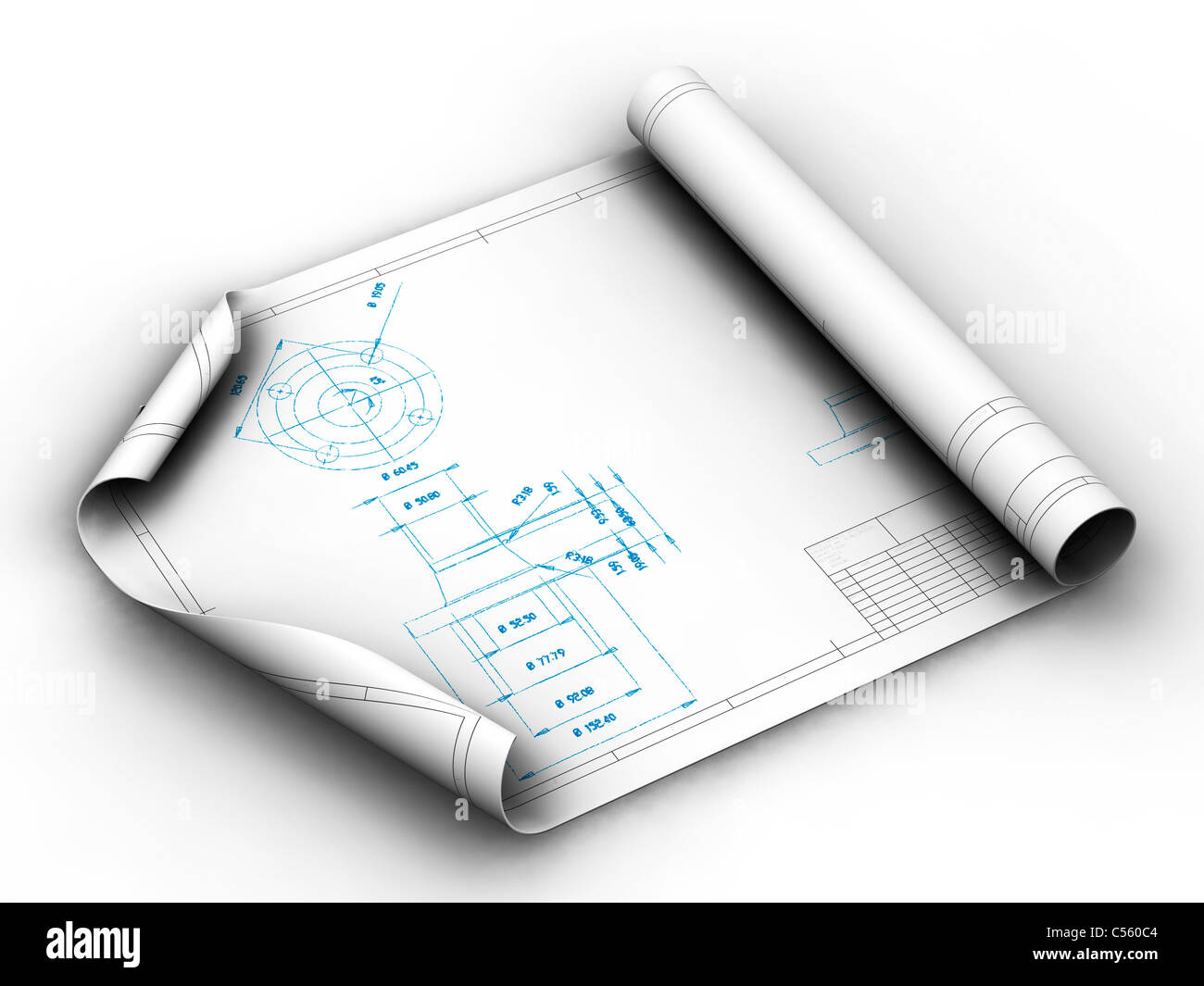 3D render of blueprints Stock Photo - Alamy