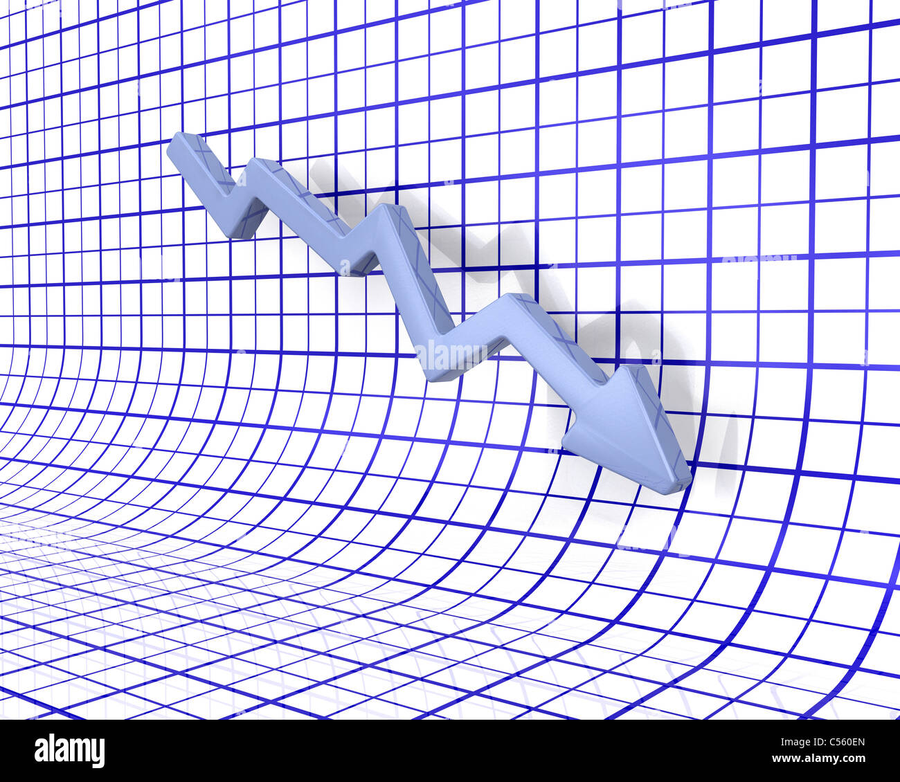 3D render of a chart showing falling profits Stock Photo - Alamy