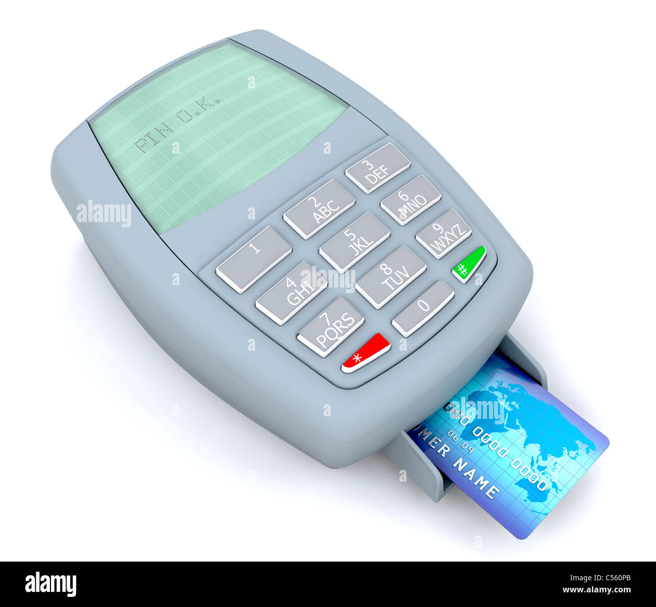 3D render of a credit card transaction pin approval Stock Photo - Alamy