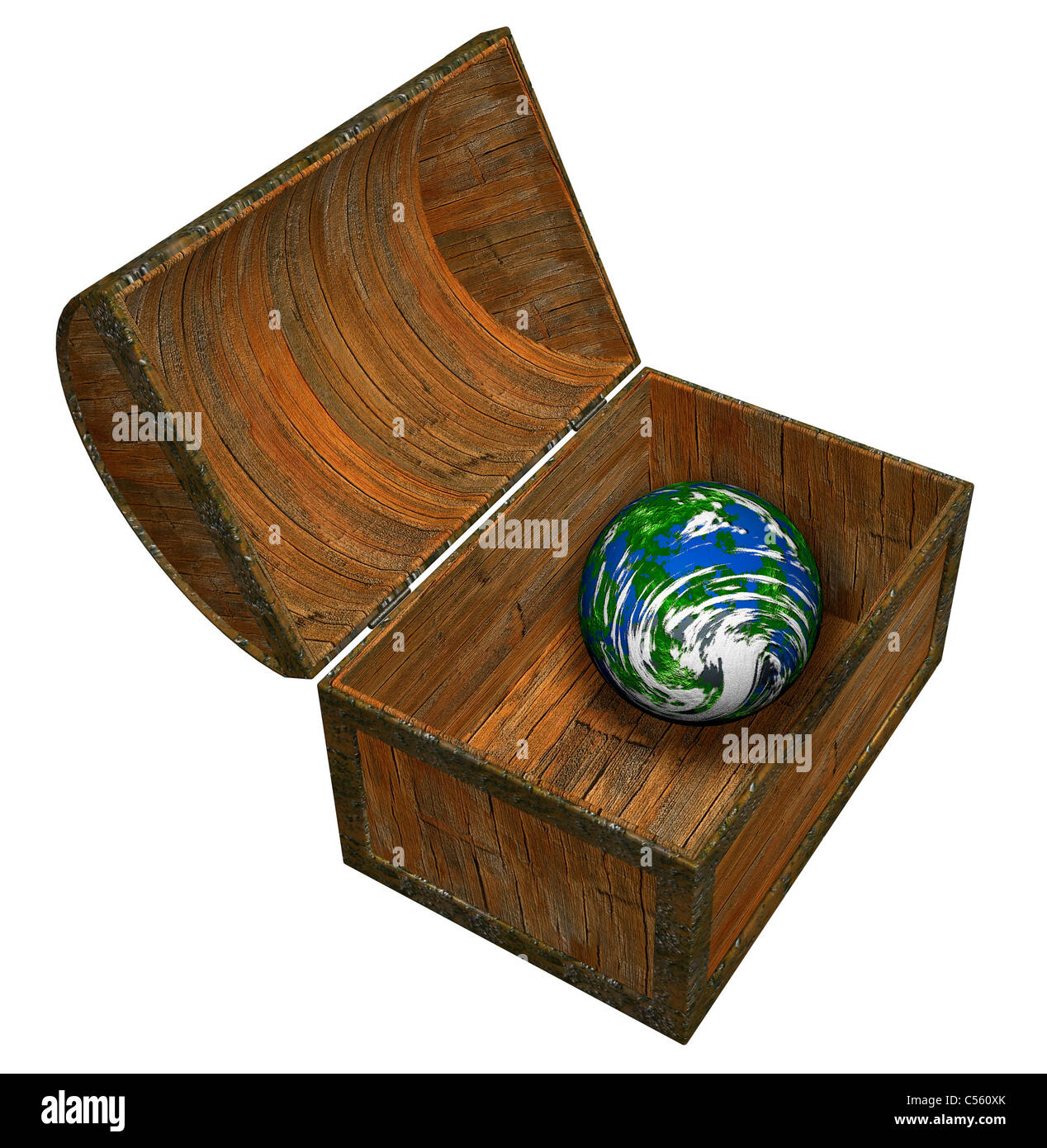 3D render of the Earth in a treasure chest Stock Photo - Alamy