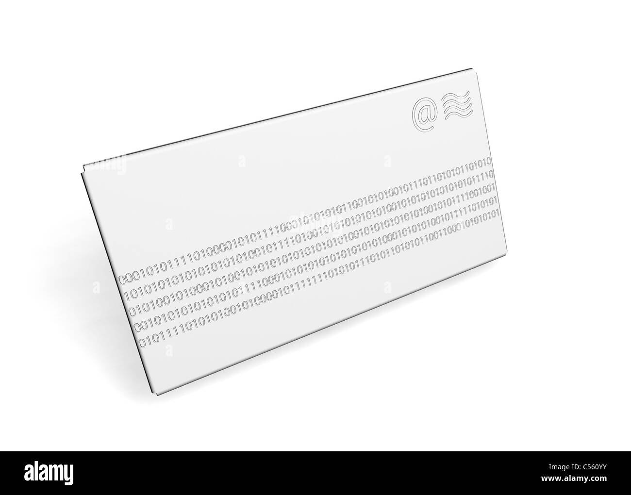 3D render of an envelope with binary code Stock Photo - Alamy