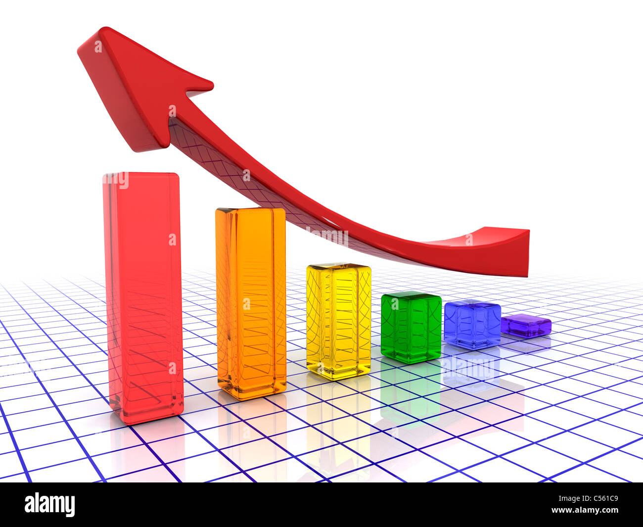3D render of a chart showing rising profits Stock Photo - Alamy