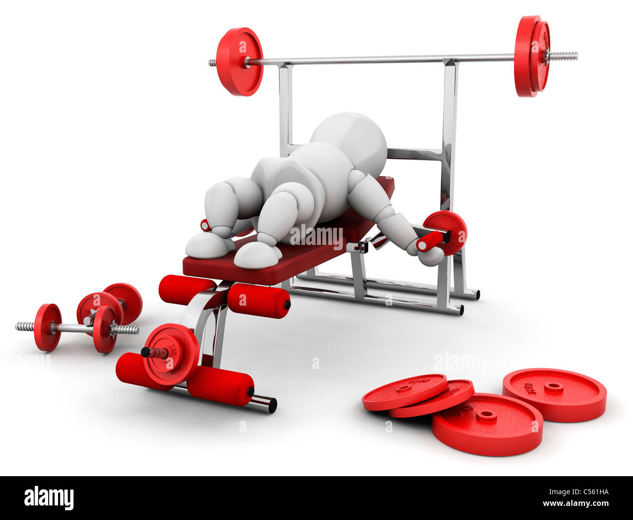 3D render of someone using gym equipment Stock Photo - Alamy