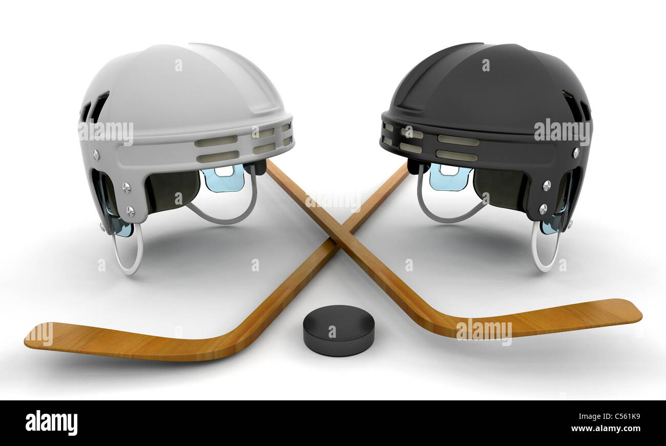 3D render of ice hockey items Stock Photo - Alamy