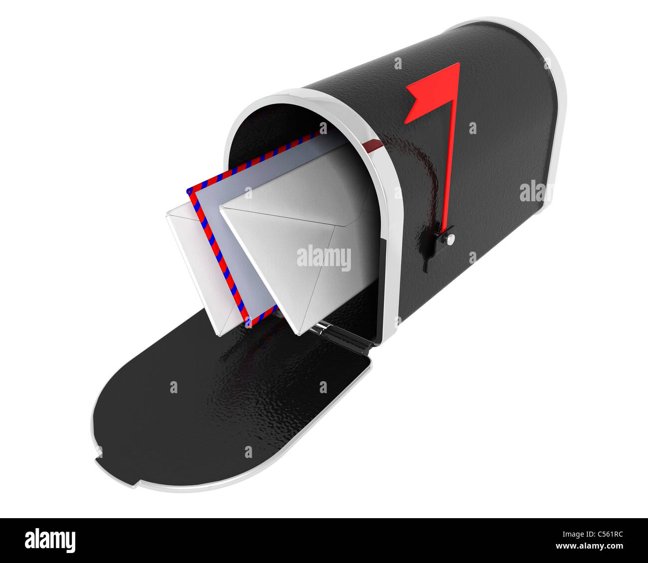 3D render of a mail box with letters Stock Photo - Alamy