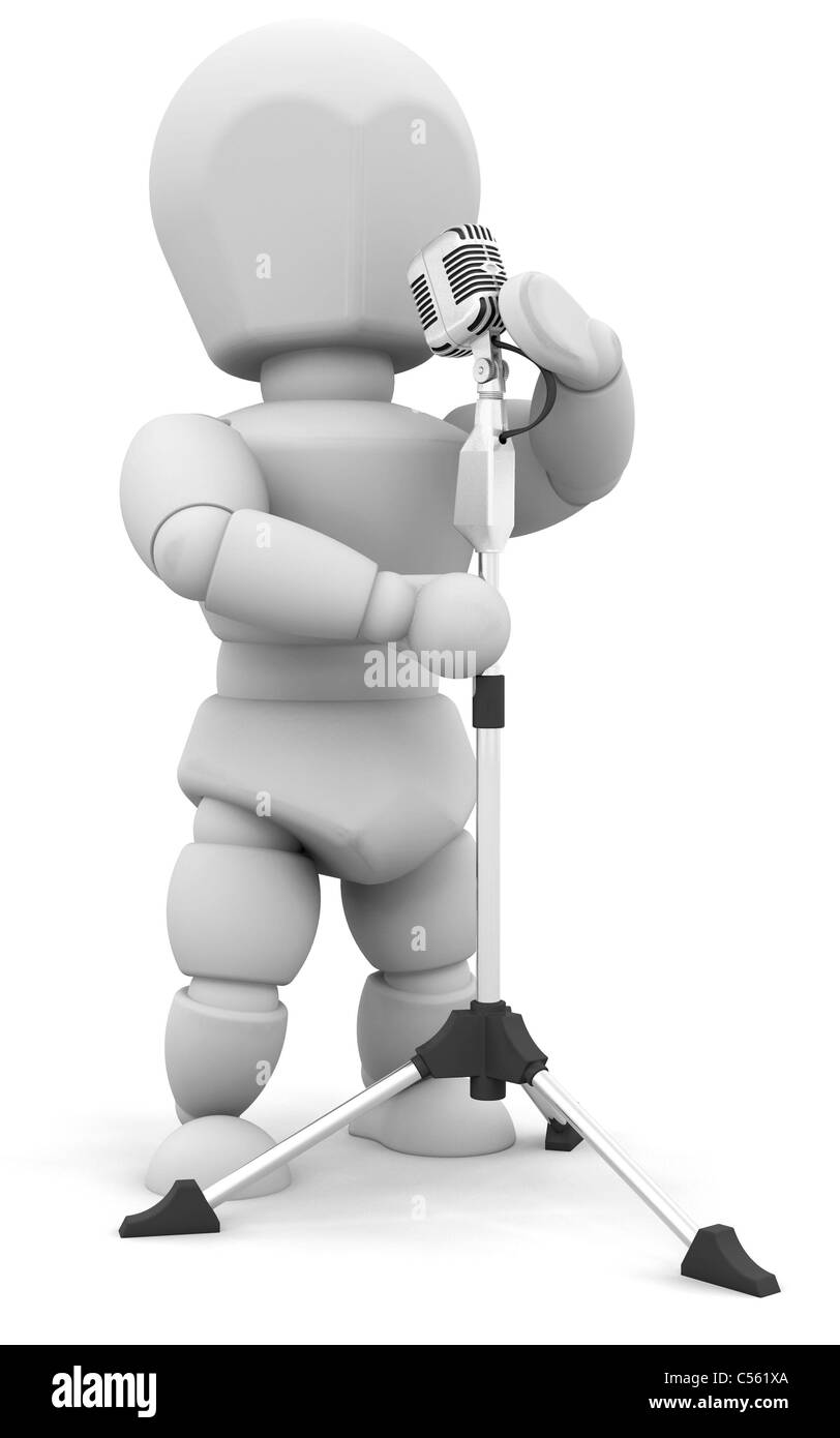 3D render of someone singing Stock Photo - Alamy