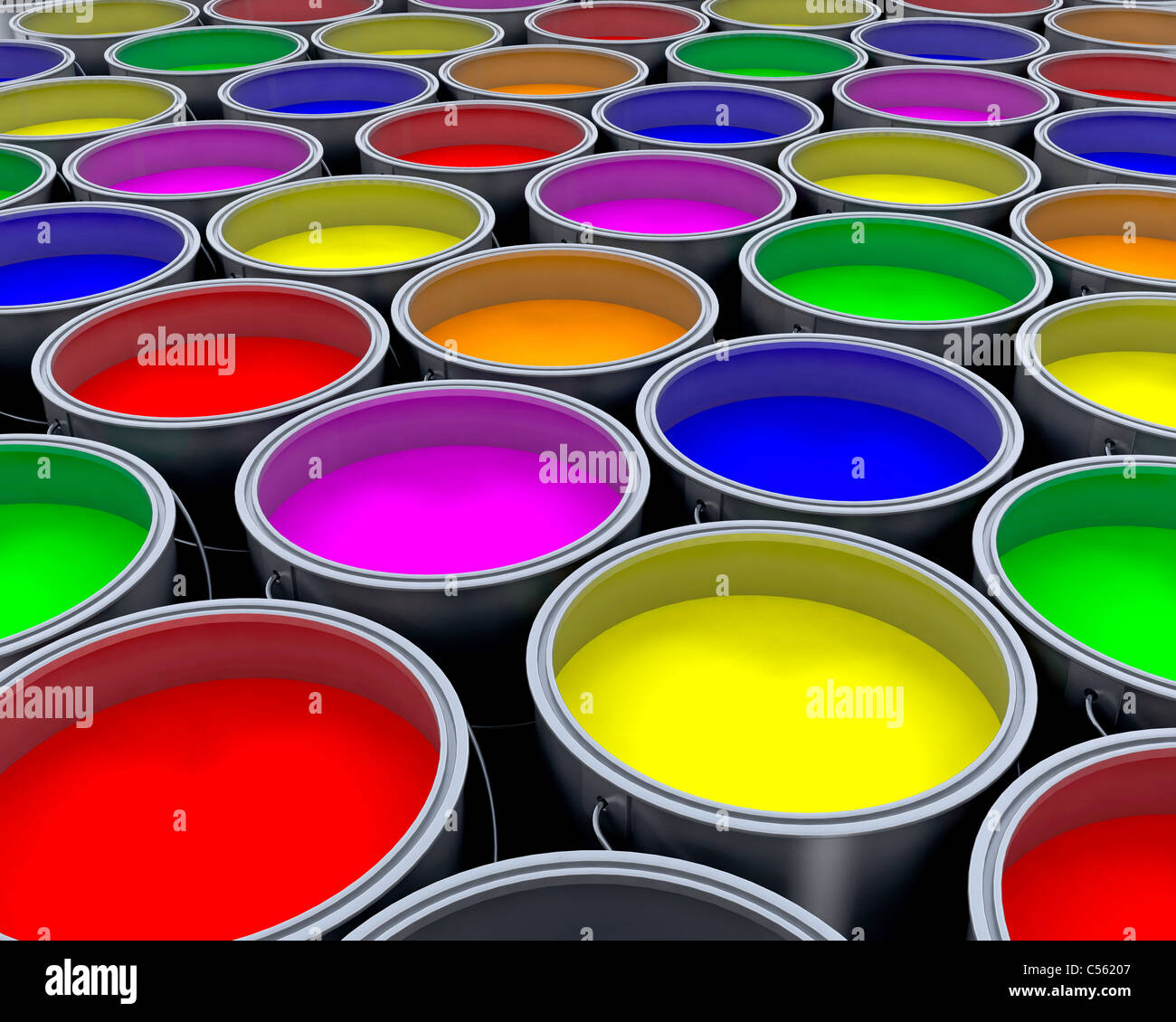Background of lots of paint cans Stock Photo - Alamy