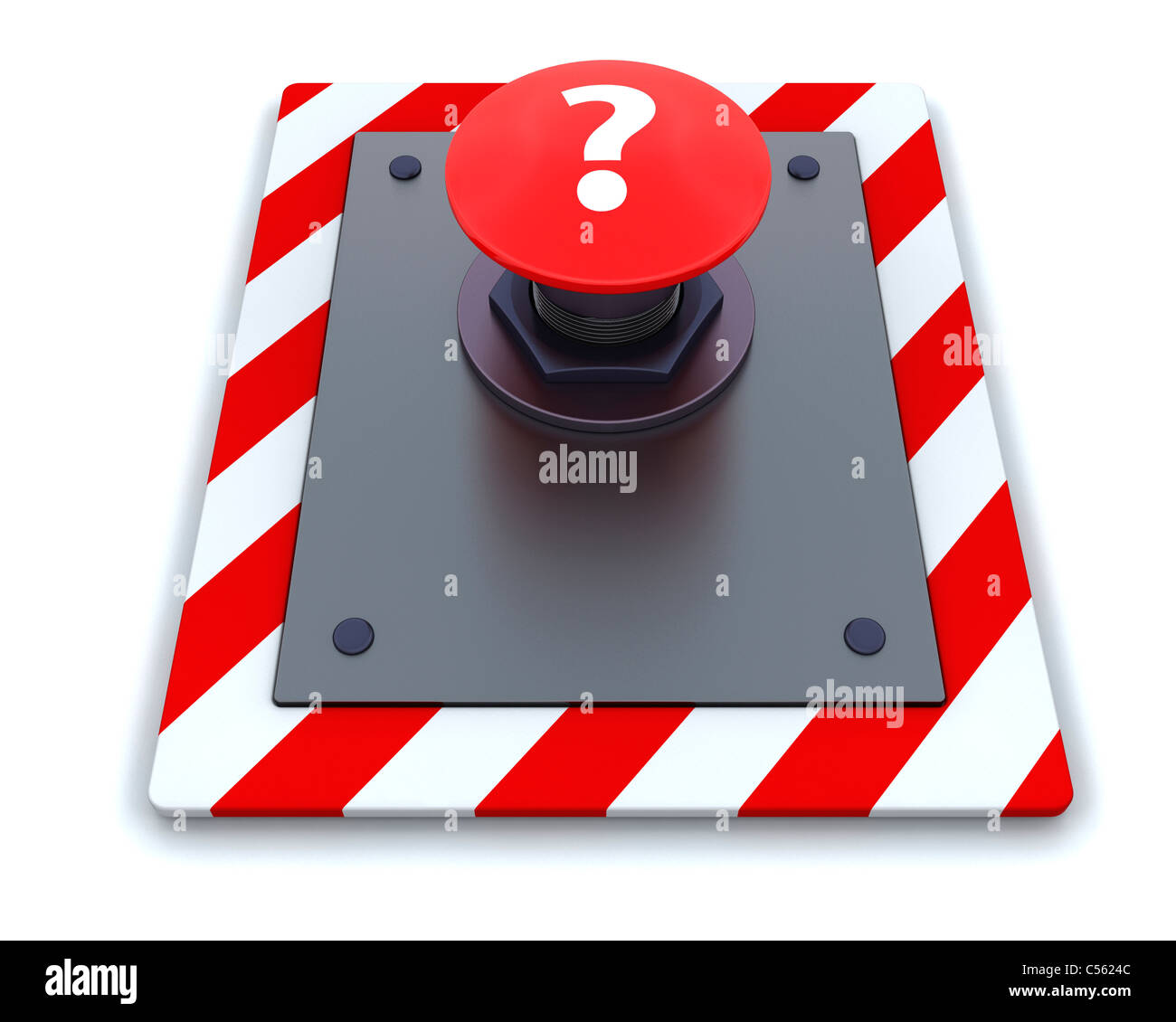 3D render of push button with symbol Stock Photo - Alamy