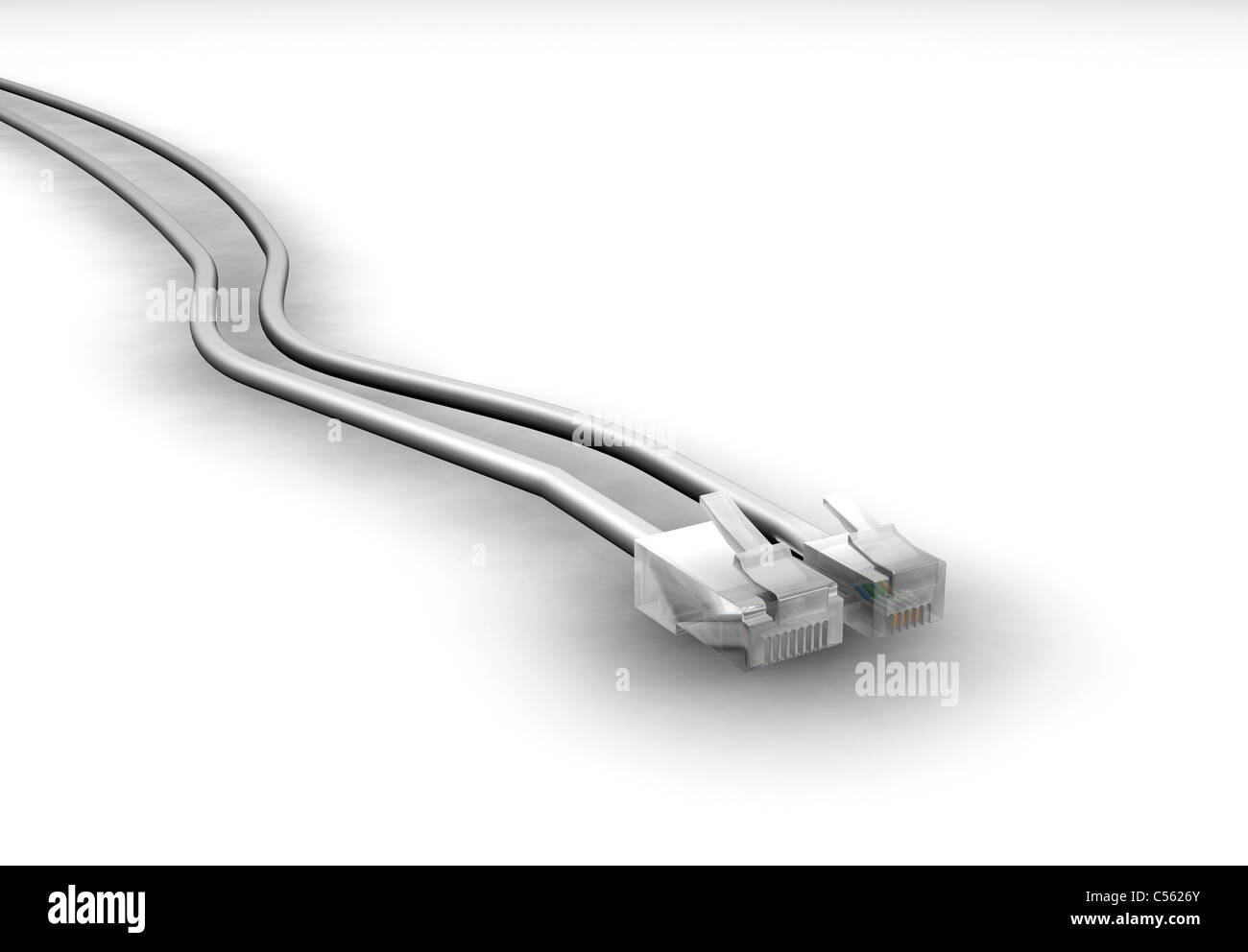 3D render of RJ45 cables Stock Photo - Alamy