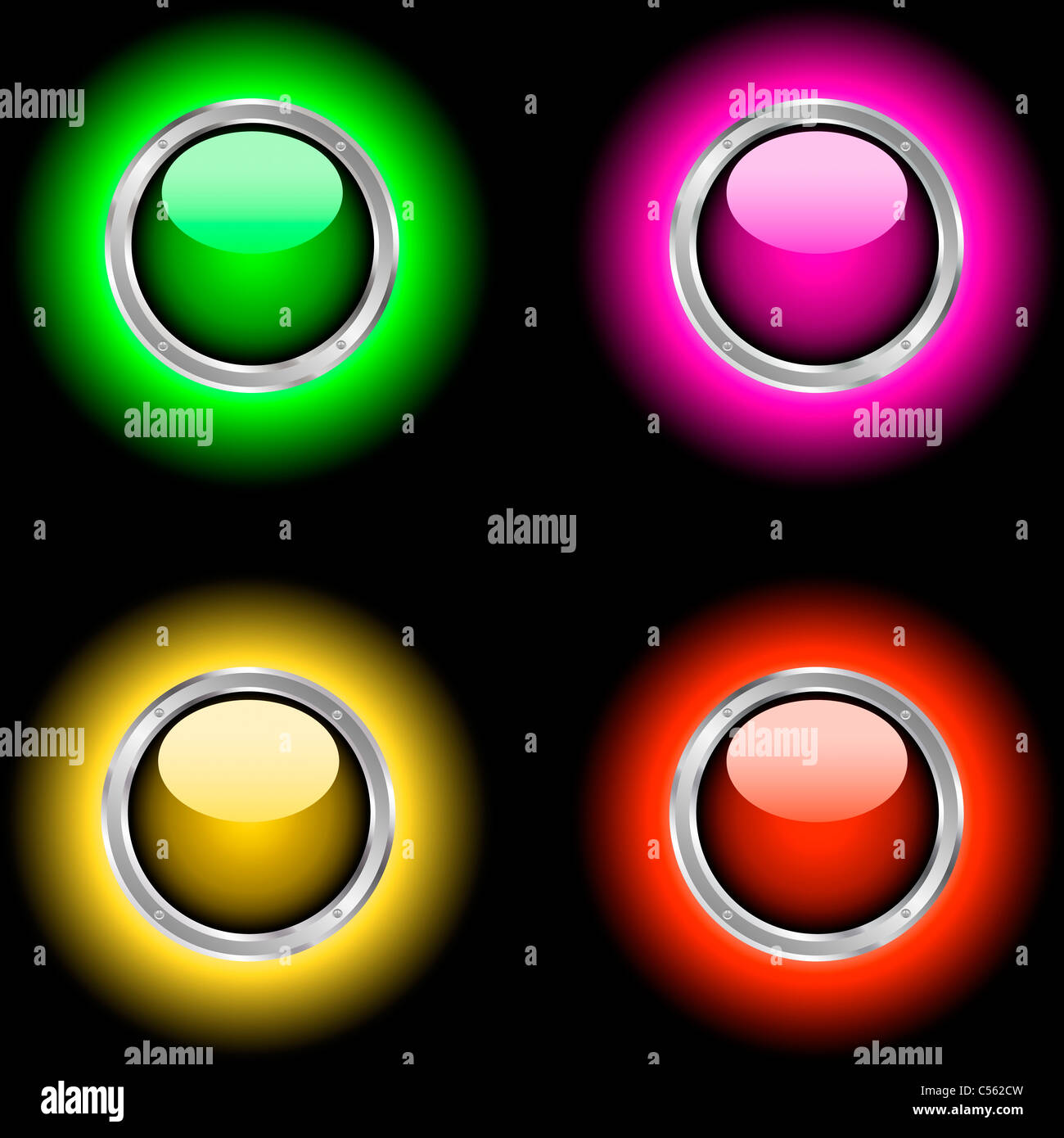 Glowing glossy buttons Stock Photo - Alamy