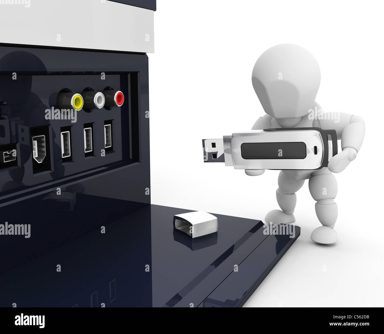 3D render of someone plugging in a USB pen Stock Photo - Alamy