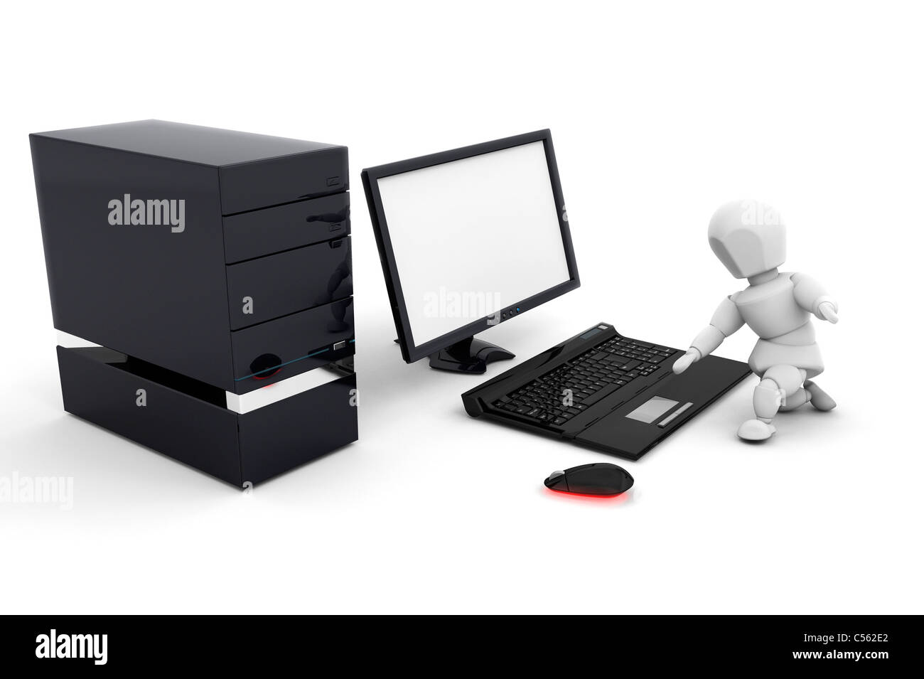 3D render of someone using a computer Stock Photo - Alamy