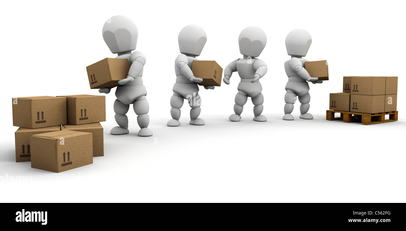 3D render depicting teamwork Stock Photo - Alamy