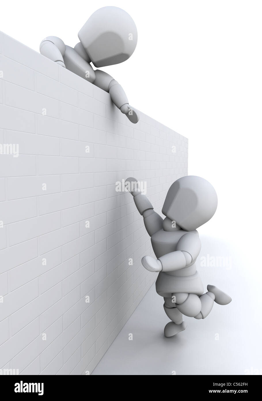 3D render of someone give a helping hand to another person Stock Photo ...