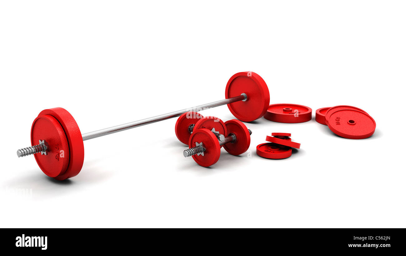 3D render of weights Stock Photo - Alamy