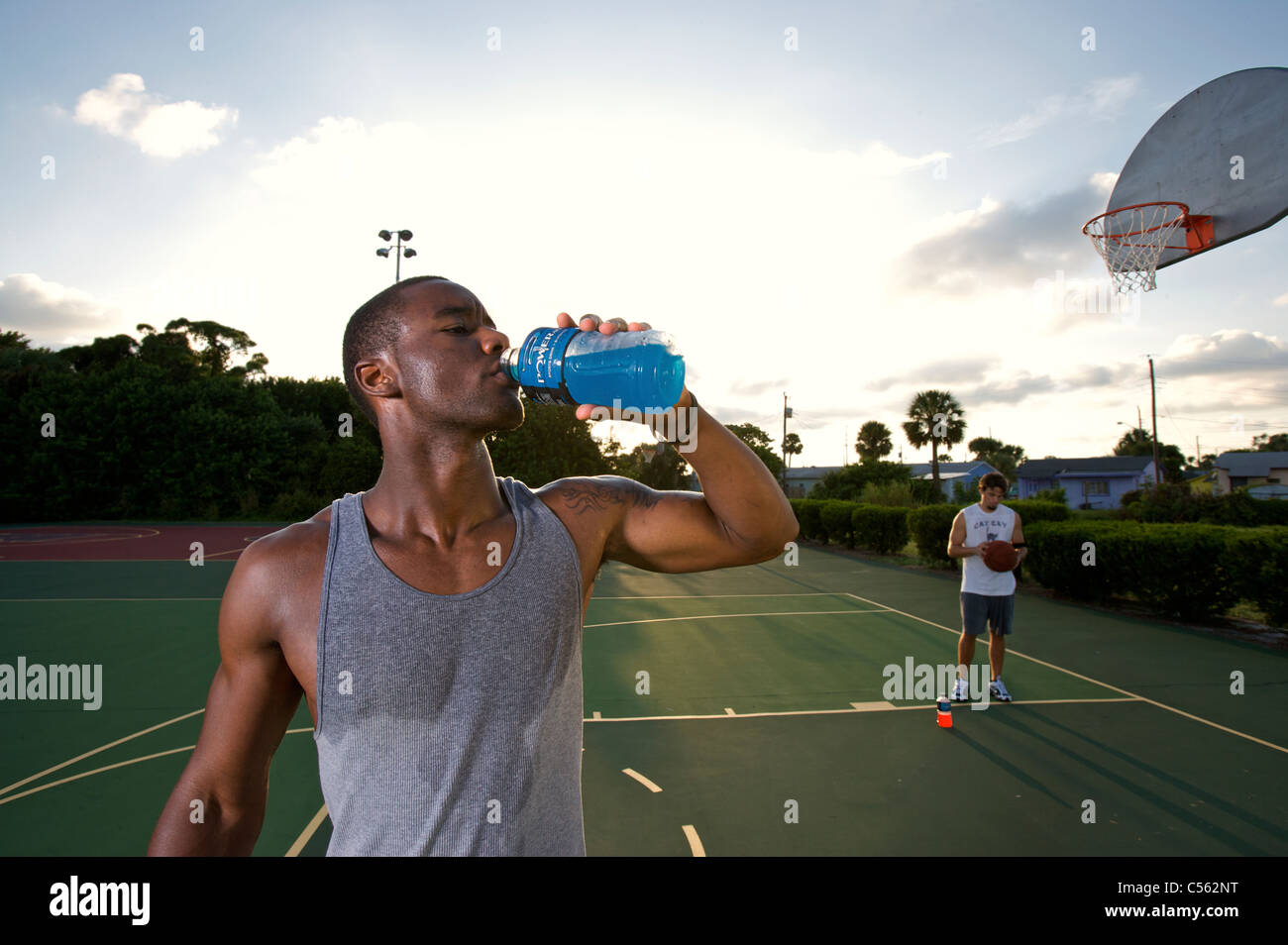 timeout during basketball game outdoor court Stock Photo - Alamy