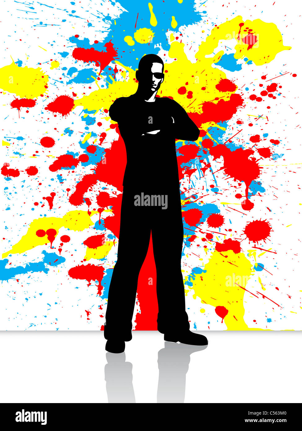 Silhouette of a male on a grunge background Stock Photo - Alamy
