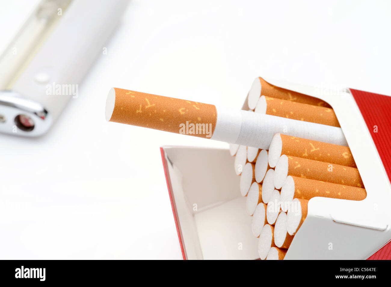 Cigarette packet isolated on white background Stock Photo - Alamy