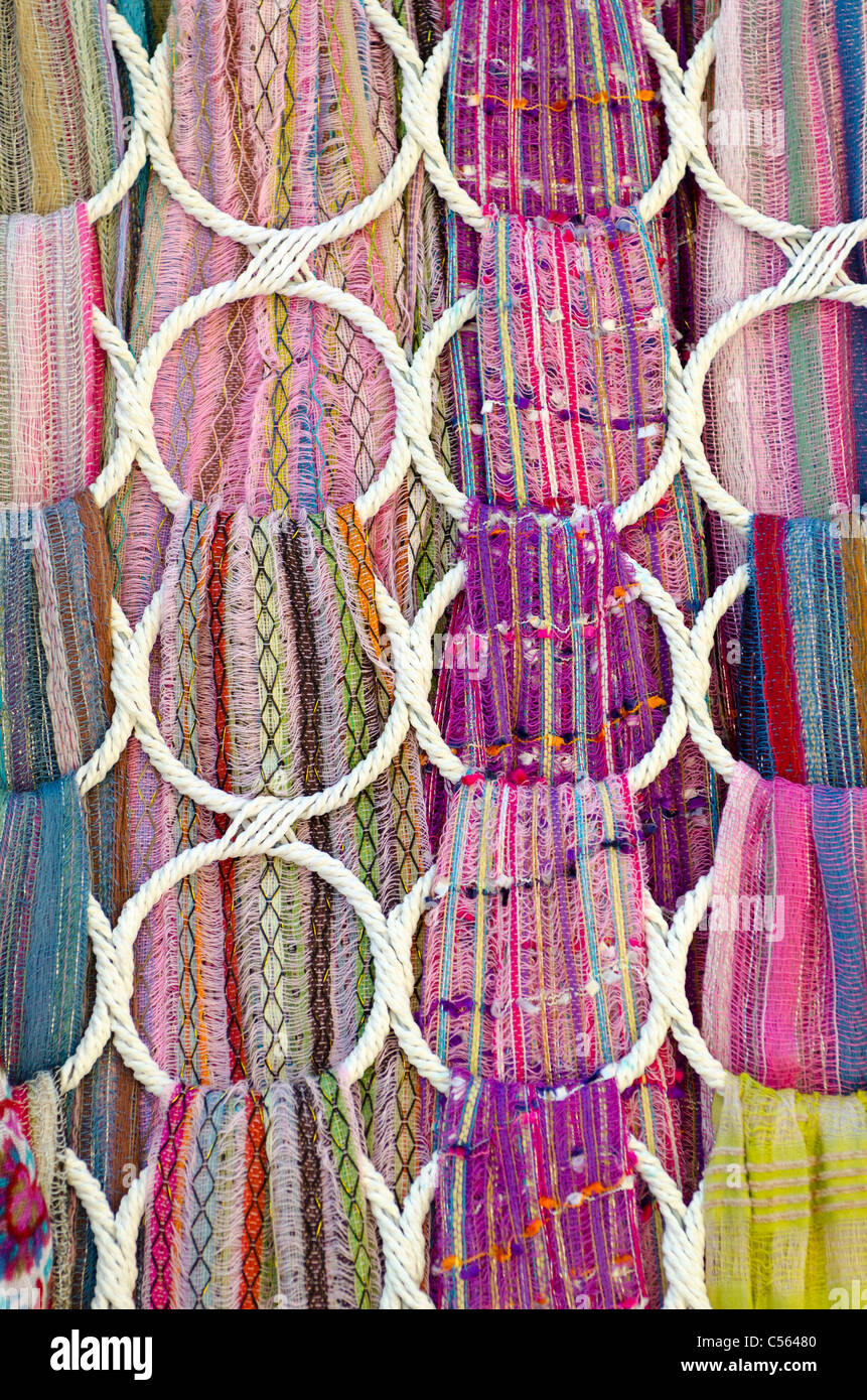 multi colored material in a Turkish bazaar Stock Photo - Alamy