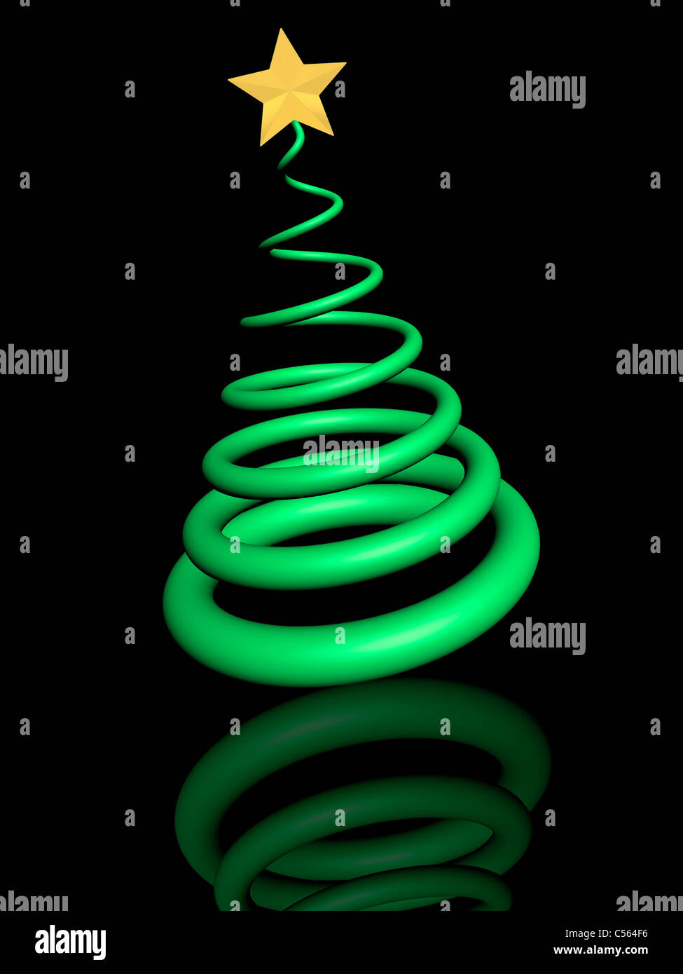 Green swirl Christmas tree Stock Photo - Alamy