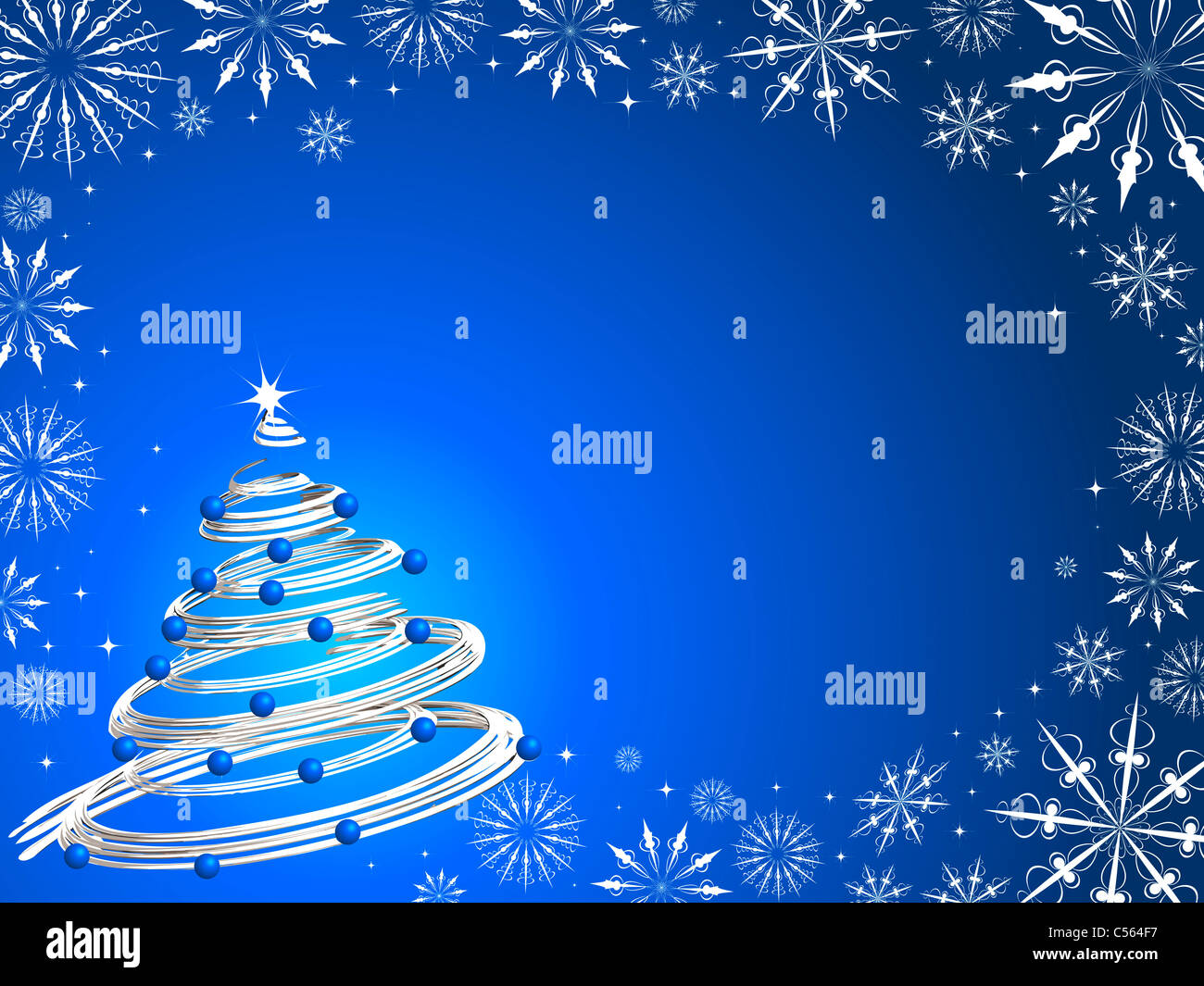 Christmas tree on a snowflake background Stock Photo - Alamy
