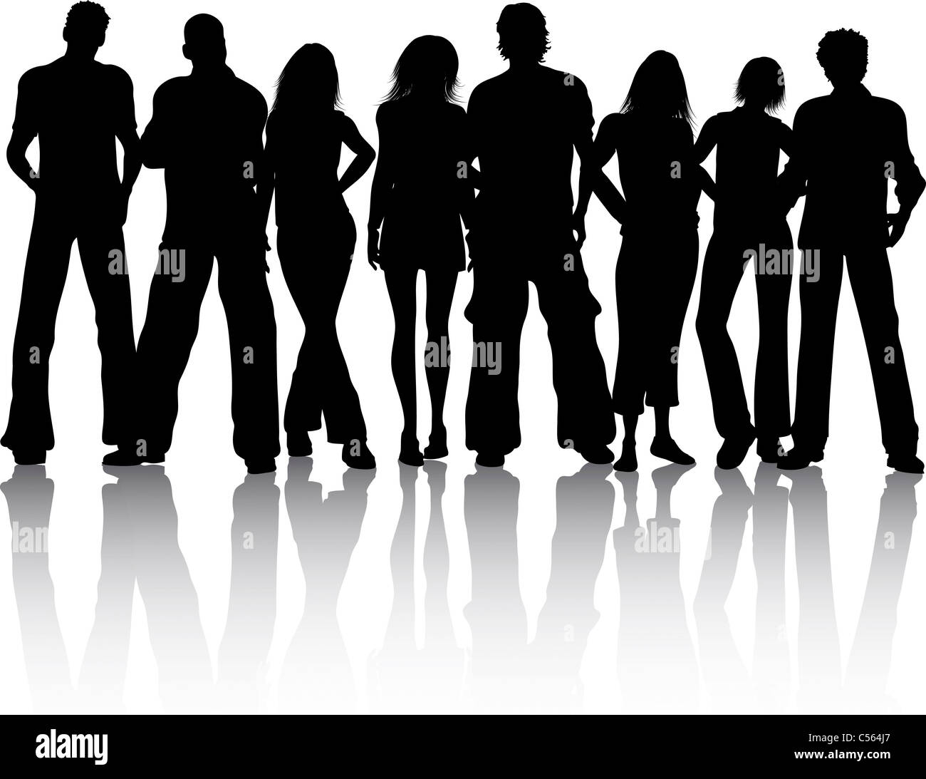 Silhouette of a group of people Stock Photo - Alamy