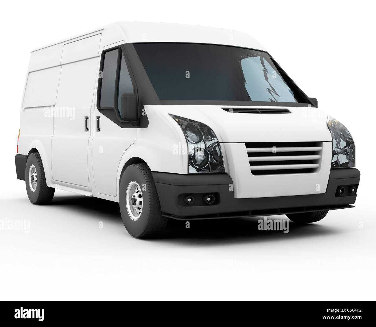 3D render of a white van Stock Photo - Alamy