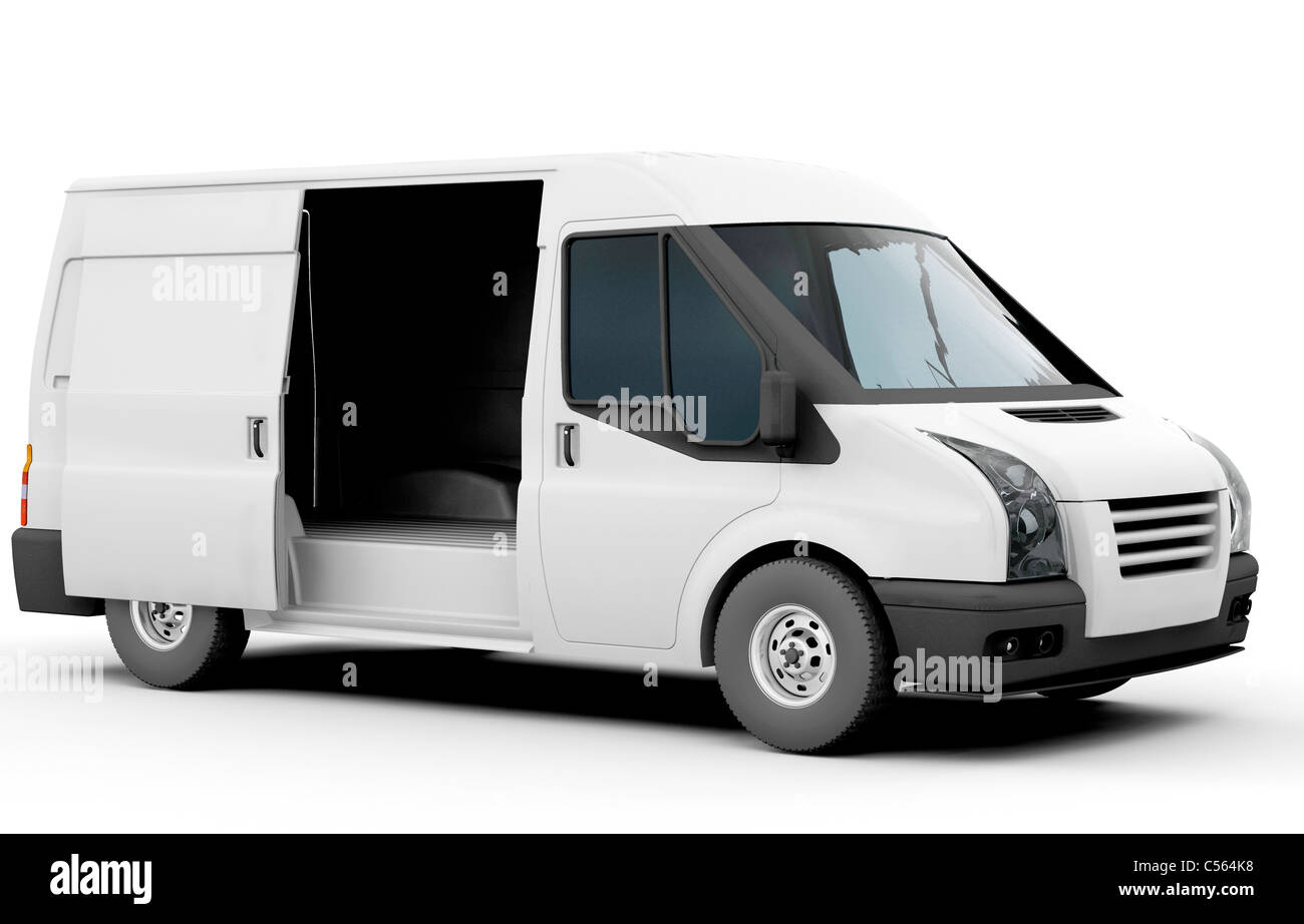 3D render of a white van Stock Photo - Alamy