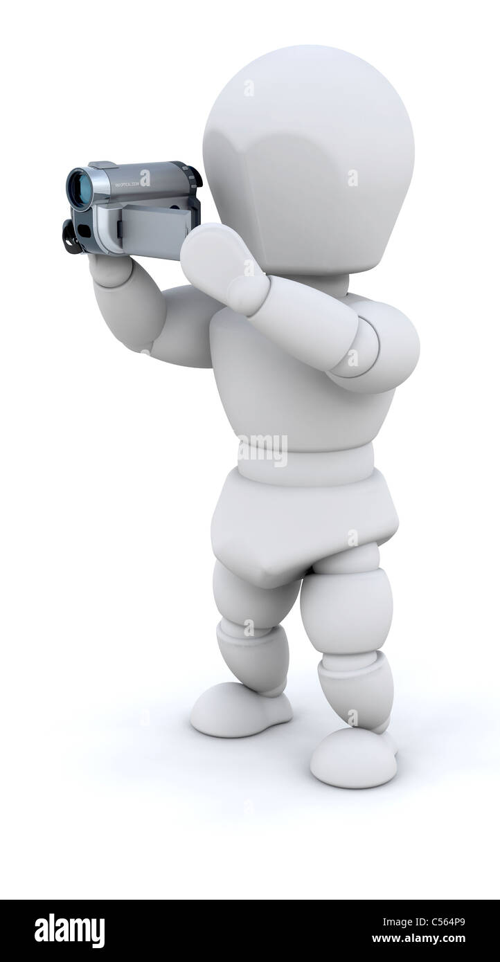 3D render of a man with a video camera Stock Photo - Alamy
