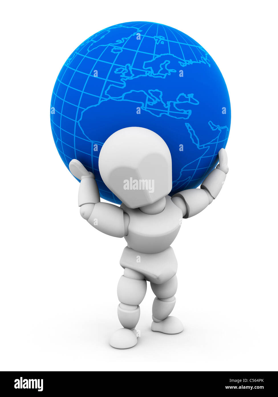 3D render of person holding a globe Stock Photo - Alamy
