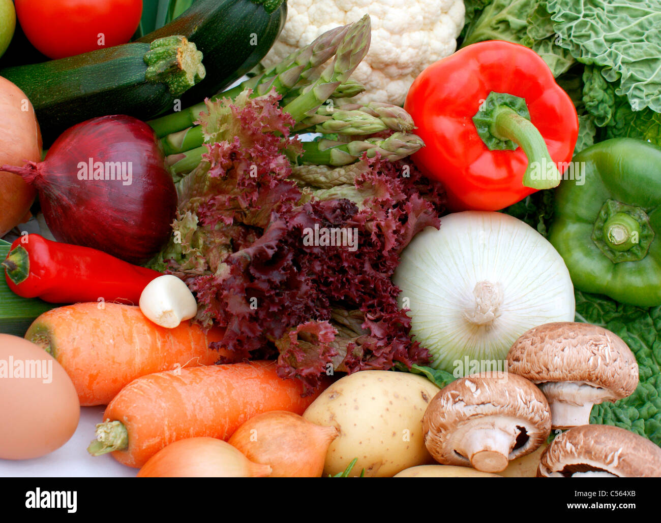 Various fruit, vegetables and herbs Stock Photo - Alamy