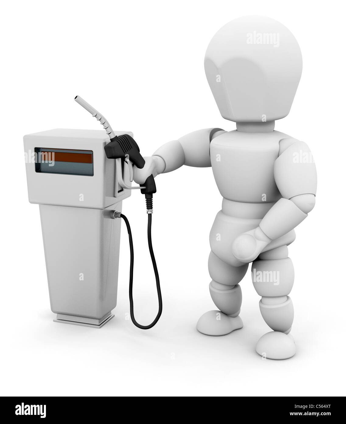3D render of a person at a fuel pump Stock Photo - Alamy