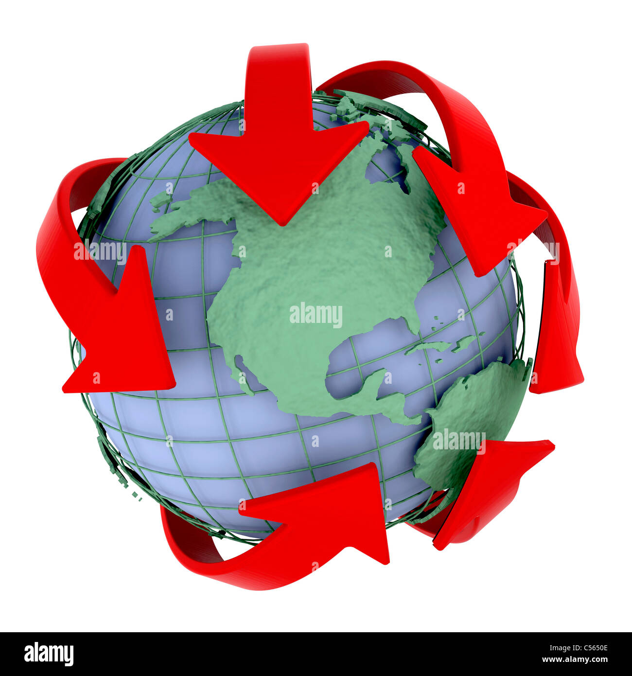 3D render of a globe depicting global networking and distribution Stock ...