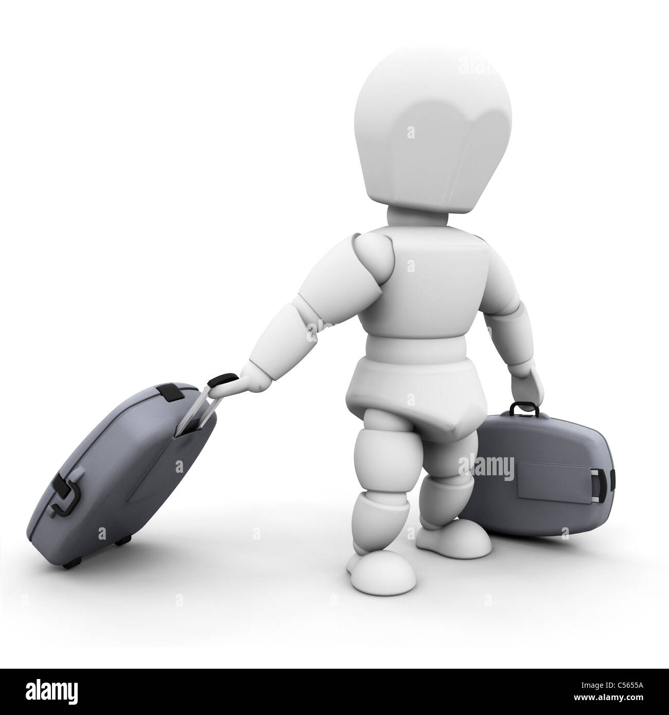 3D render of someone with suitcases Stock Photo - Alamy