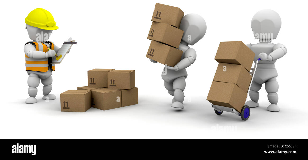 3d men handling materials hi-res stock photography and images - Alamy