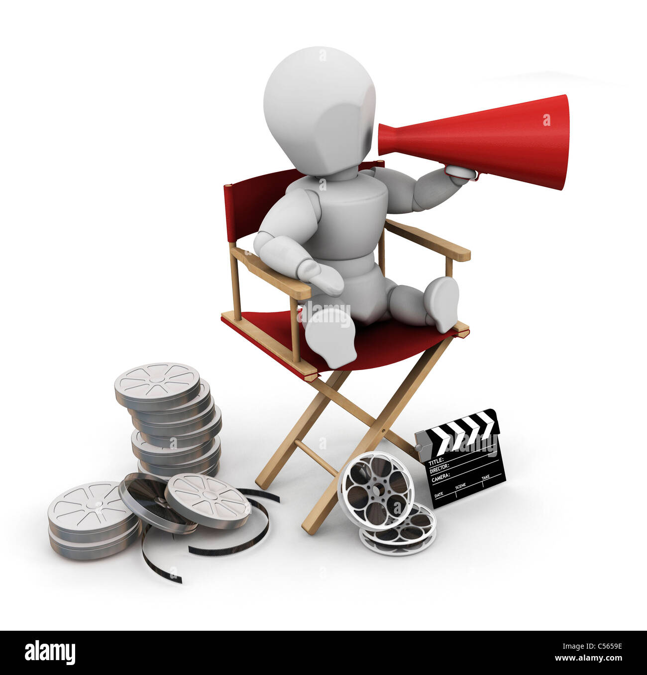 3D render of a film director Stock Photo - Alamy