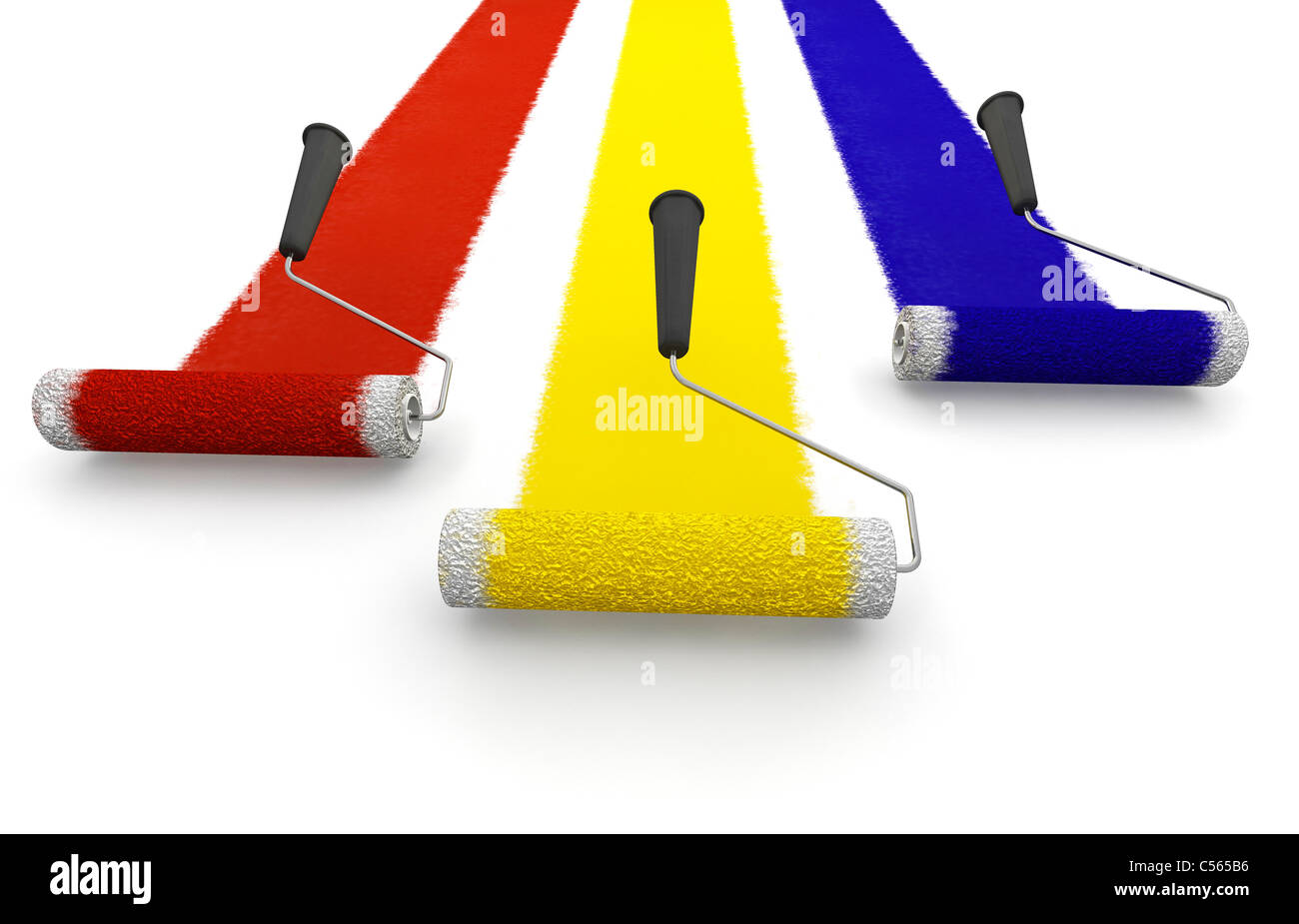 3d render paint rollers hi-res stock photography and images - Alamy