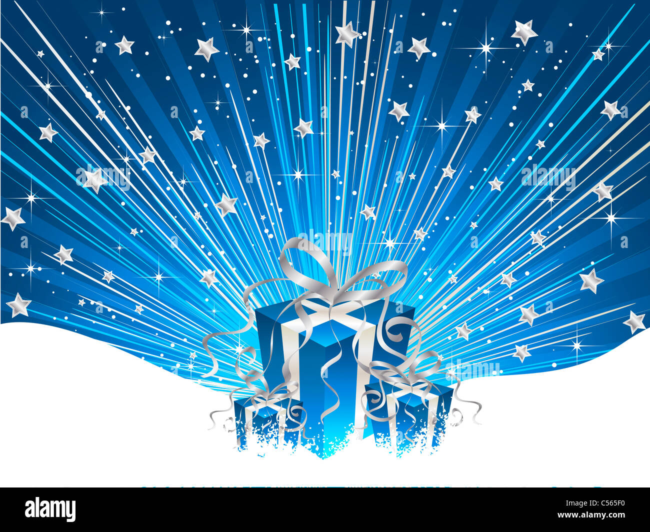 Christmas present on a starry background Stock Photo - Alamy